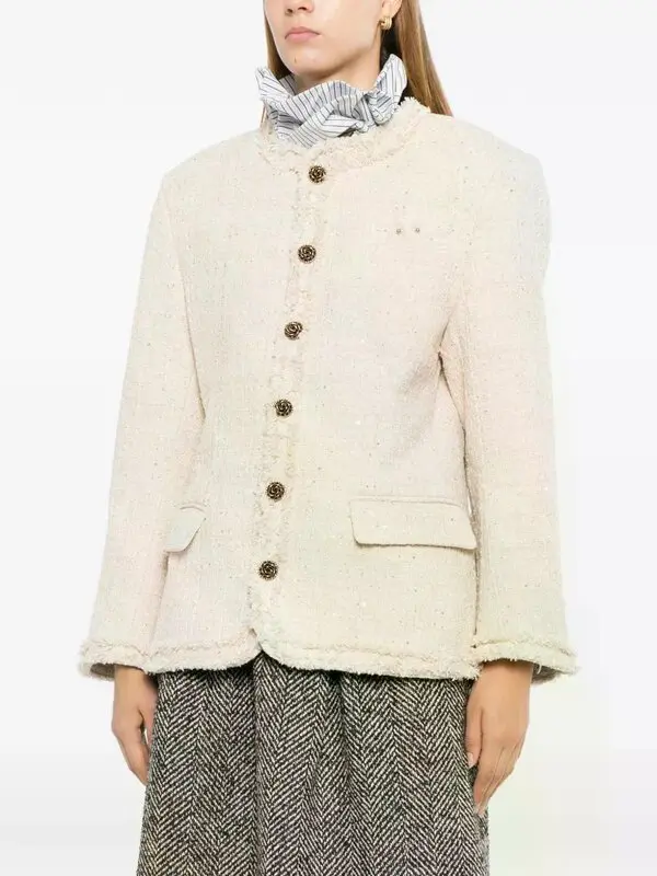 BONBOM Round-neck Tweed Blazer