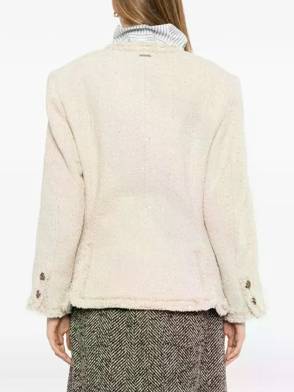 BONBOM Round-neck Tweed Blazer