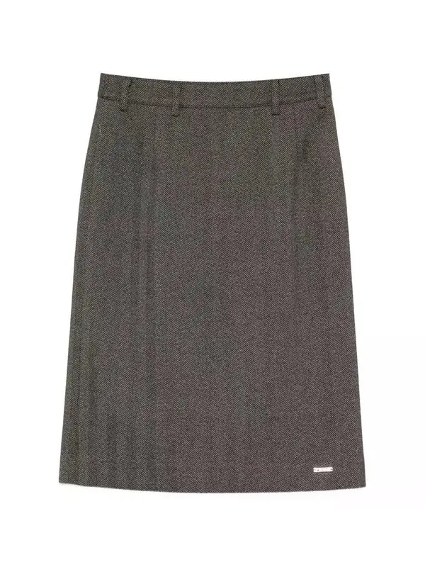 BONBOM Herringbone-pattern Skirt