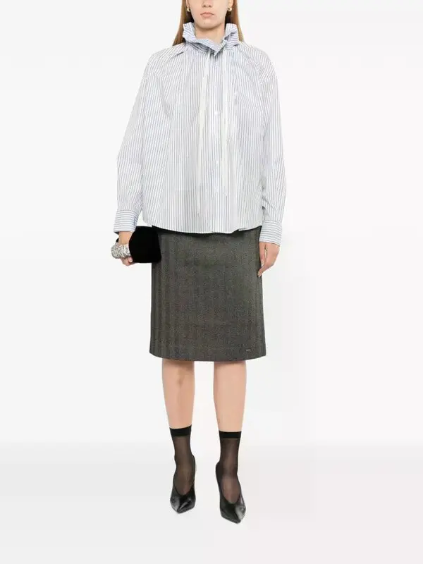 BONBOM Herringbone-pattern Skirt