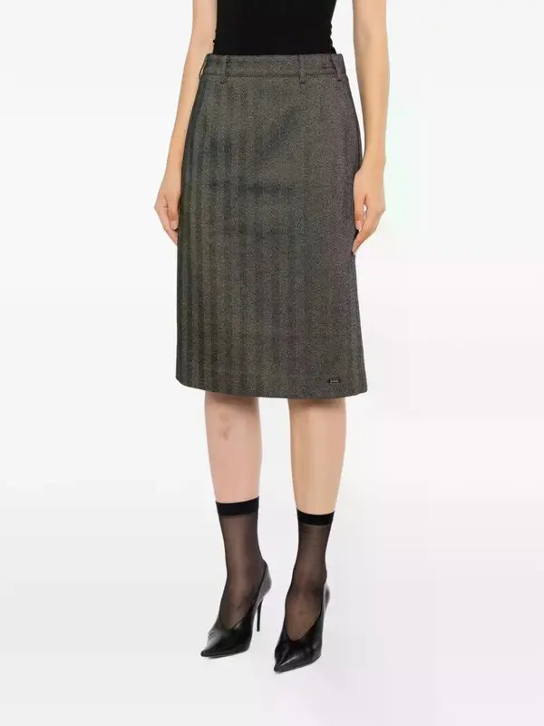 BONBOM Herringbone-pattern Skirt