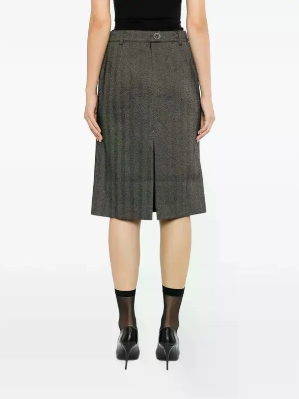 BONBOM Herringbone-pattern Skirt