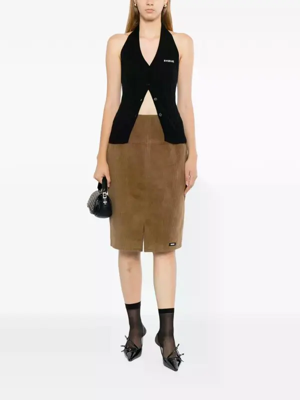 BONBOM Cable-knit Halterneck Top