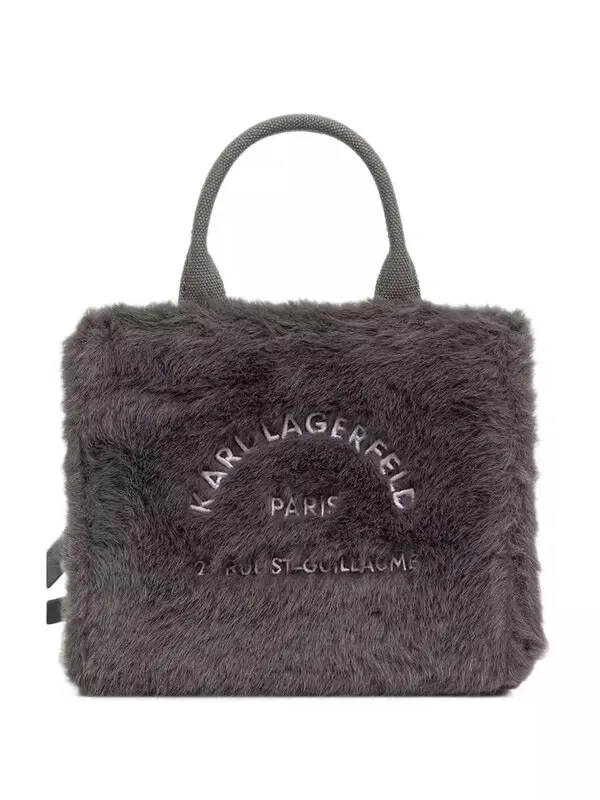 Karl Lagerfeld Logo-embroidered Faux-fur Tote Bag