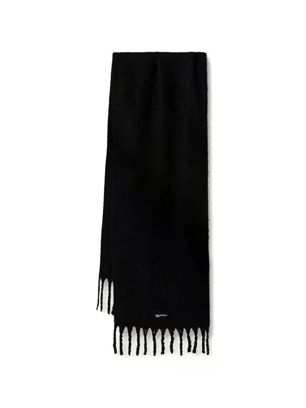 Karl Lagerfeld Logo-patch Fringed Scarf
