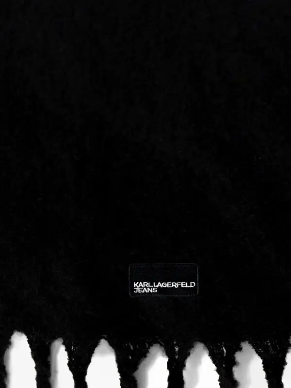 Karl Lagerfeld Logo-patch Fringed Scarf