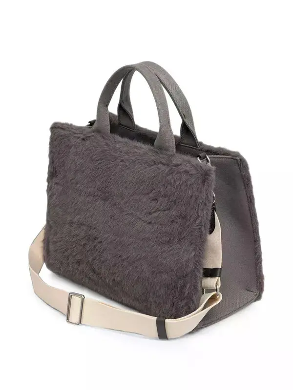 Karl Lagerfeld Logo-embroidered Faux-fur Tote Bag - Grey