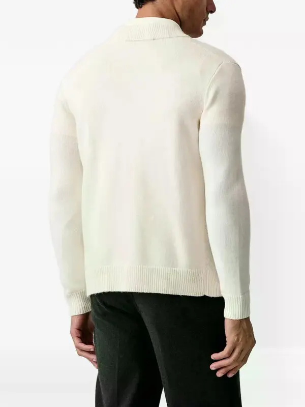 Karl Lagerfeld Chevron-knit Zip-up Sweater
