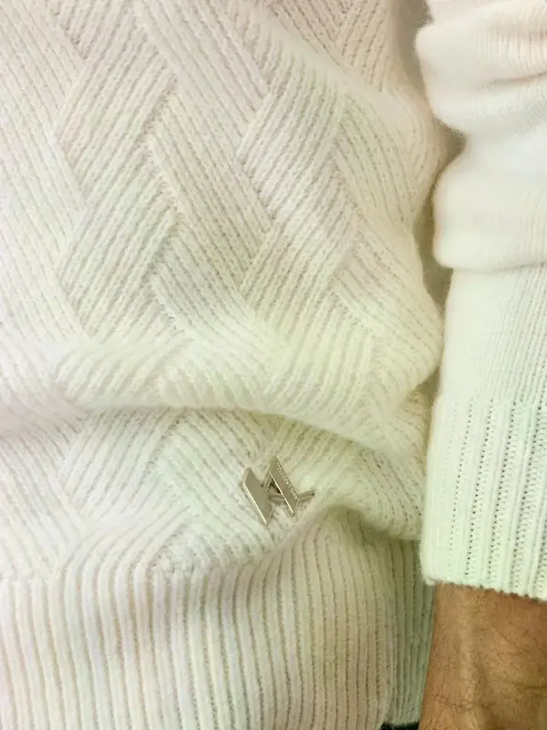 Karl Lagerfeld Chevron-knit Zip-up Sweater