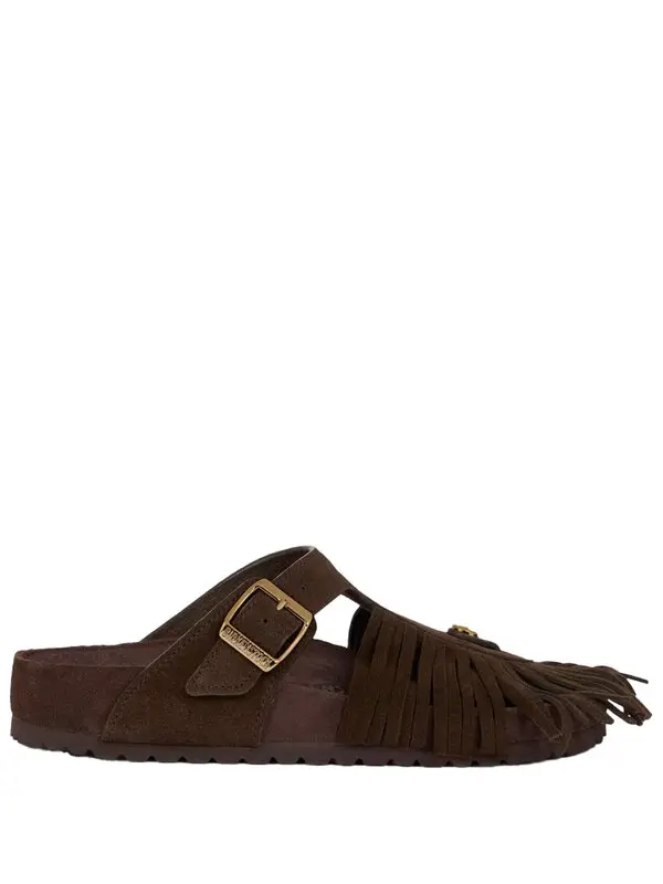 BIRKENSTOCK By Etro: Gizeh Sandals In Chocolate Suede - Brown
