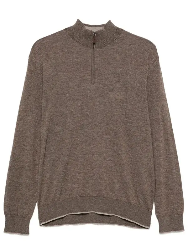 Paul & Shark Feather Wool Half-zip Sweater - Brown