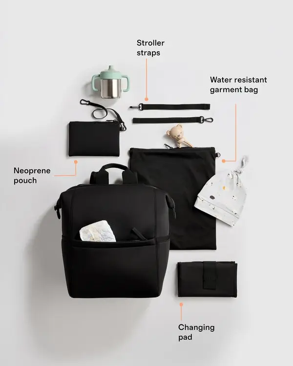 Quince All-day Neoprene Diaper Backpack - Black