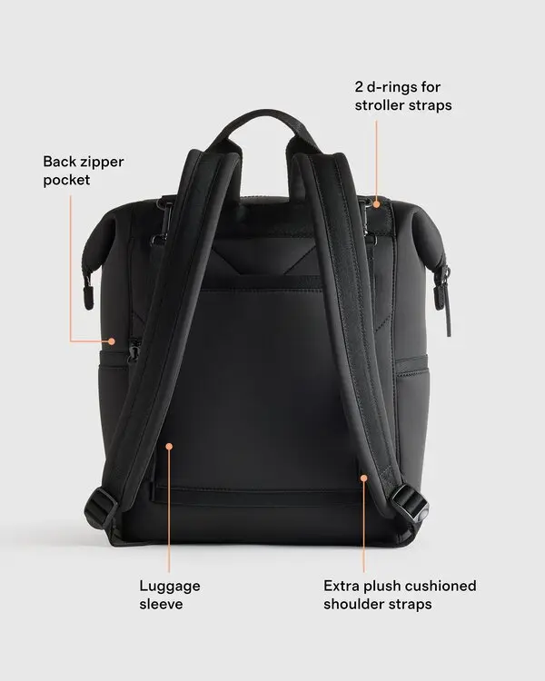 Quince All-day Neoprene Diaper Backpack - Black