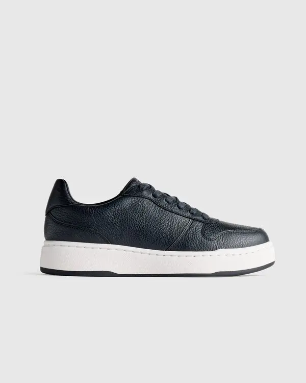 Quince Full-grain Leather Comfort Court Sneaker - Black