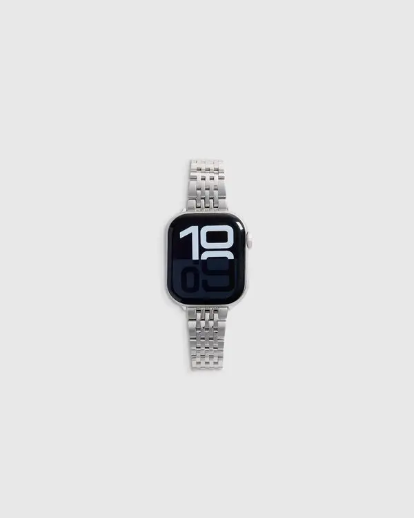 Quince Stainless Steel Slim Bracelet Smartwatch Band - Silver