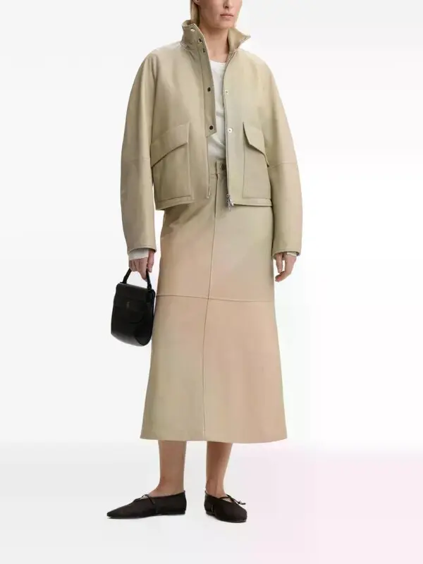 BY MALENE BIRGER Solene Leather Panelled Midi Skirt