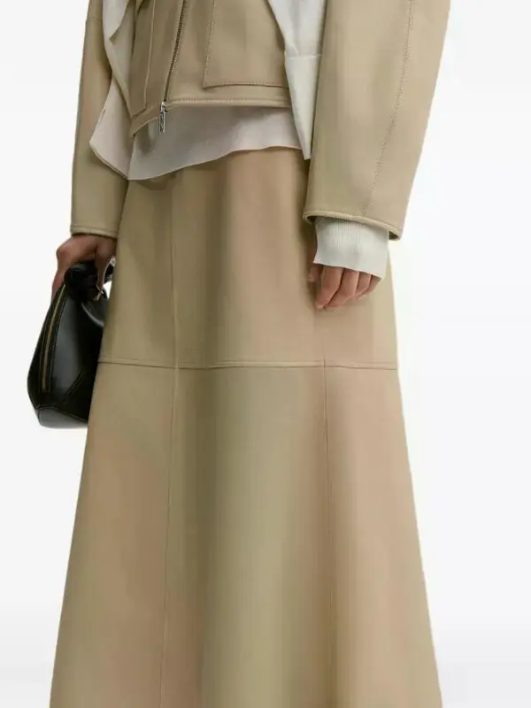 BY MALENE BIRGER Solene Leather Panelled Midi Skirt