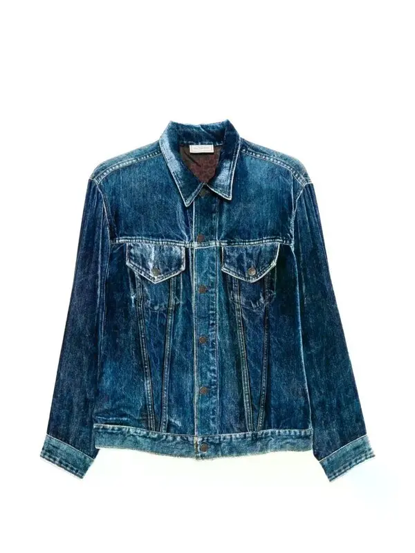 PIERRE-LOUIS MASCIA Kandox Denim-print Velvet Jacket