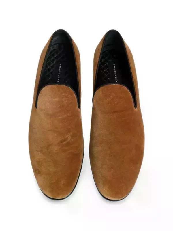 Dolce & Gabbana Velvet Piped-trim Loafers
