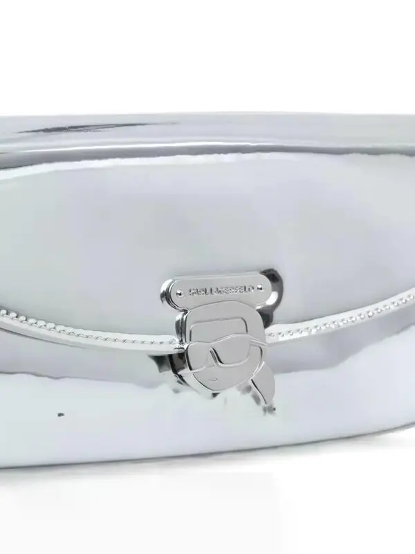 Karl Lagerfeld Metallic-effect Logo-plaque Shoulder Bag