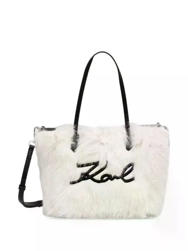 Karl Lagerfeld Faux-fur Logo-patch Shoulder Bag