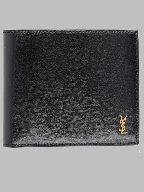 Saint Laurent Cassandre Mini Wallet In Calfskin Leather, 11.5 Cm X 9.5 Cm X 1.5 Cm