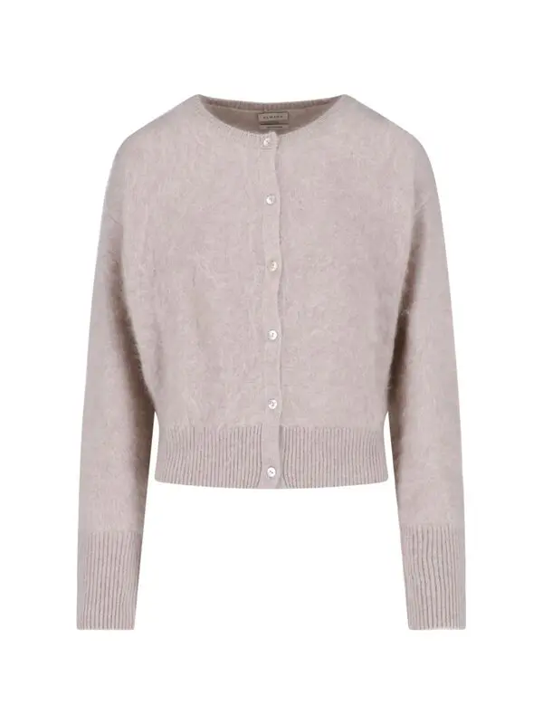 ALMADA Button-front Cropped Cardigan Sweater