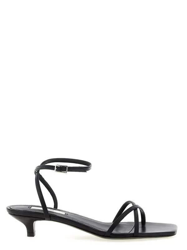 TOTEME Letaher Crossover' Sandals - Black