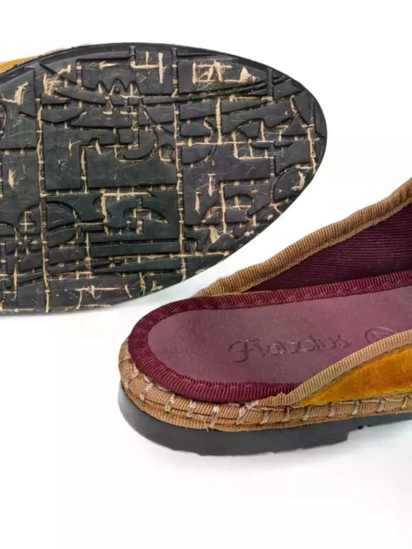 FLABELUS Bruna Velvet Flat Mules - Yellow