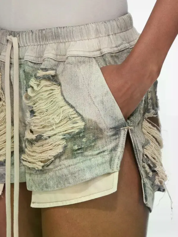 Rick Owens Distressed Layered-effect Shorts
