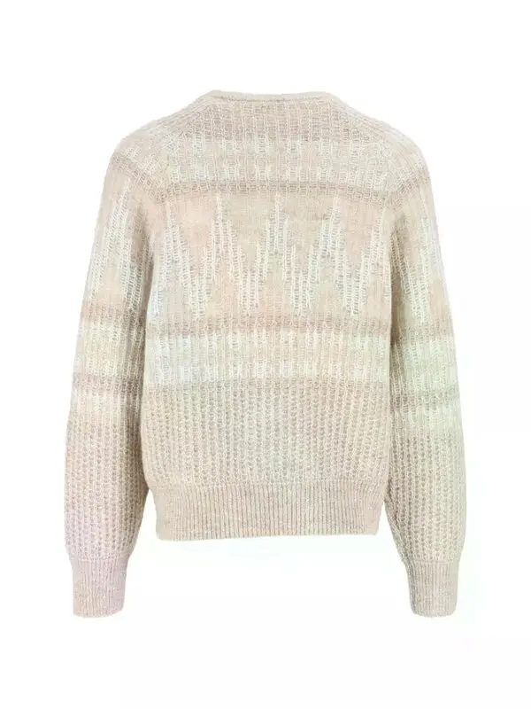 Peserico Intarsia-knit Raglan-sleeve Sweater