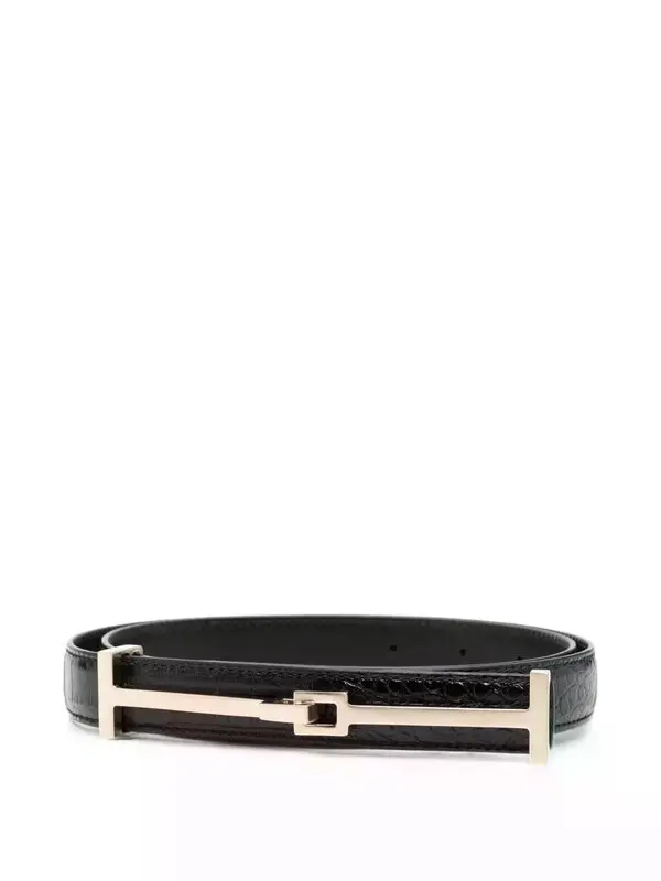 TOM FORD T-logo Crocodile-effect Belt