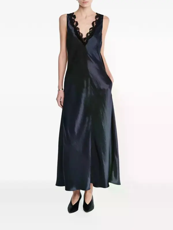 Maria Mcmanus Lace-trim V-neck Maxi Dress