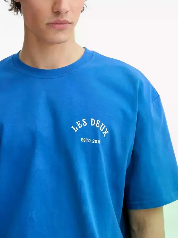 LES DEUX Logo-print Crew-neck T-shirt
