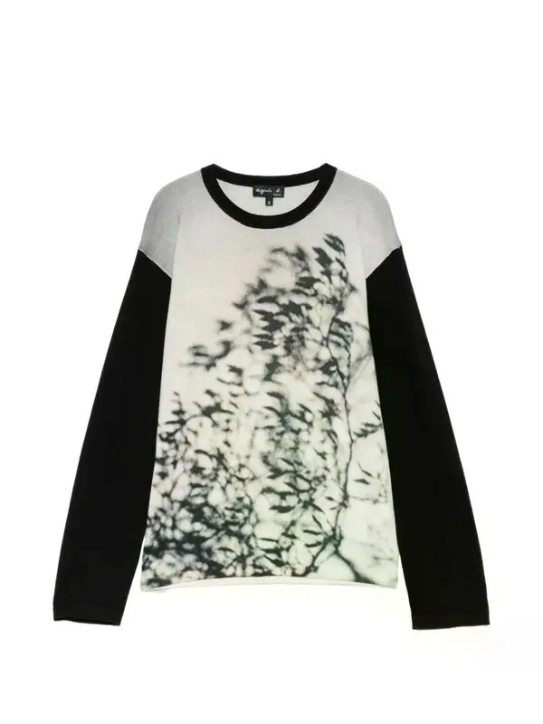 AGNES B. Graphic-print Panelled Sweater