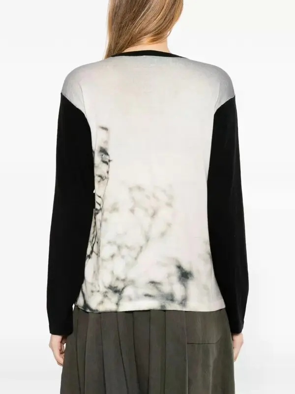 AGNES B. Graphic-print Panelled Sweater