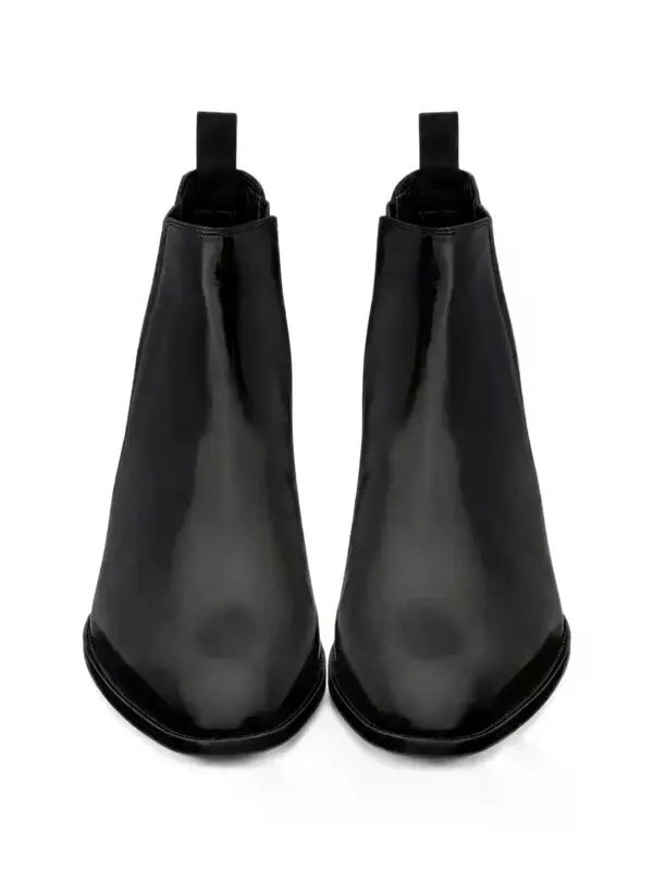 Saint Laurent Wyatt Leather Chelsea Boots - Black