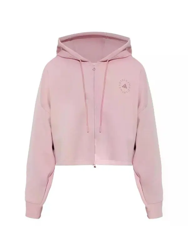 Adidas By Stella McCartney X Stella Mccartney Logo-print Zip-up Hoodie - Pink