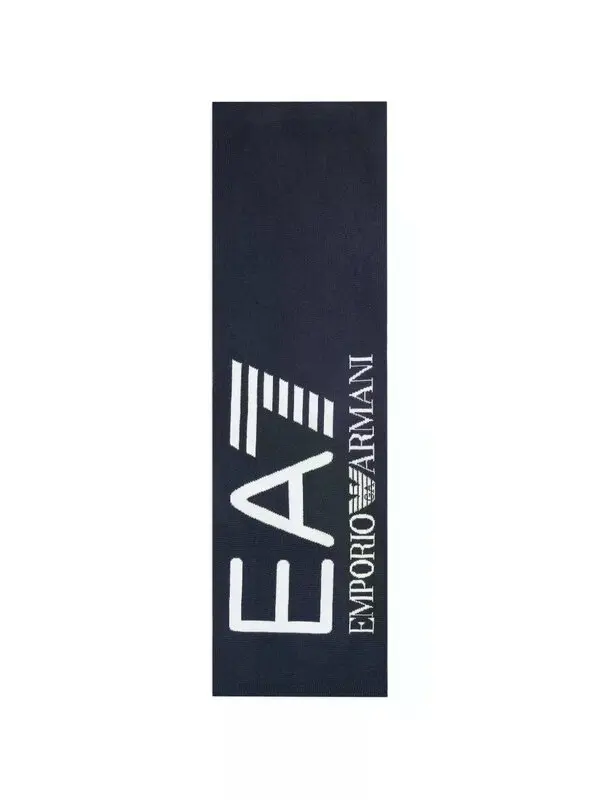 EA7 Logo-intarsia Scarf