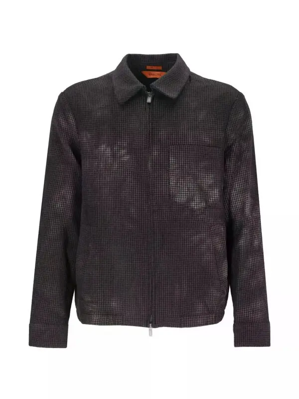 Barena Venezia Houndstooth Wool Bomber Jacket