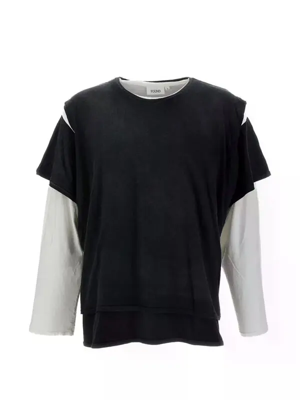 FOUND Layered-design Long-sleeve T-shirt - Black