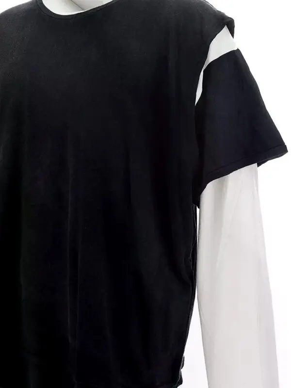 FOUND Layered-design Long-sleeve T-shirt - Black