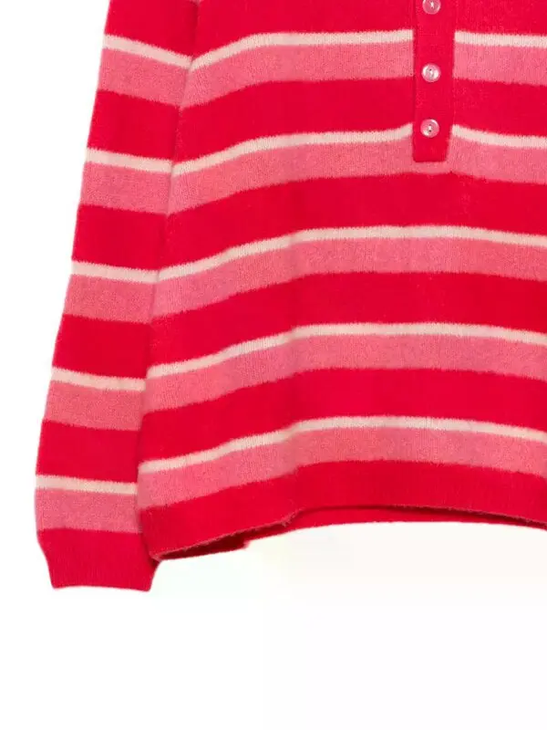 LISKA Striped Button-fastening Sweater