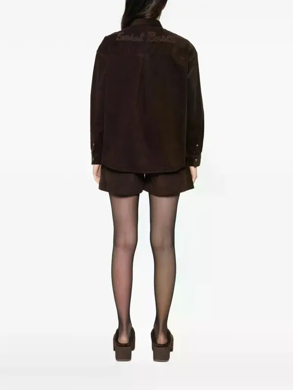 MC2 SAINT BARTH Corduroy Embroidered-logo Shirt