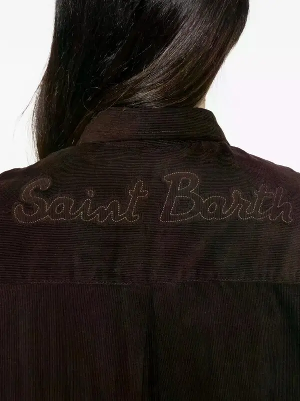 MC2 SAINT BARTH Corduroy Embroidered-logo Shirt