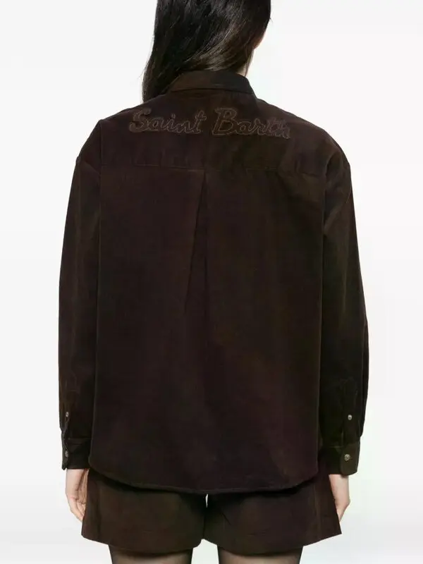 MC2 SAINT BARTH Corduroy Embroidered-logo Shirt