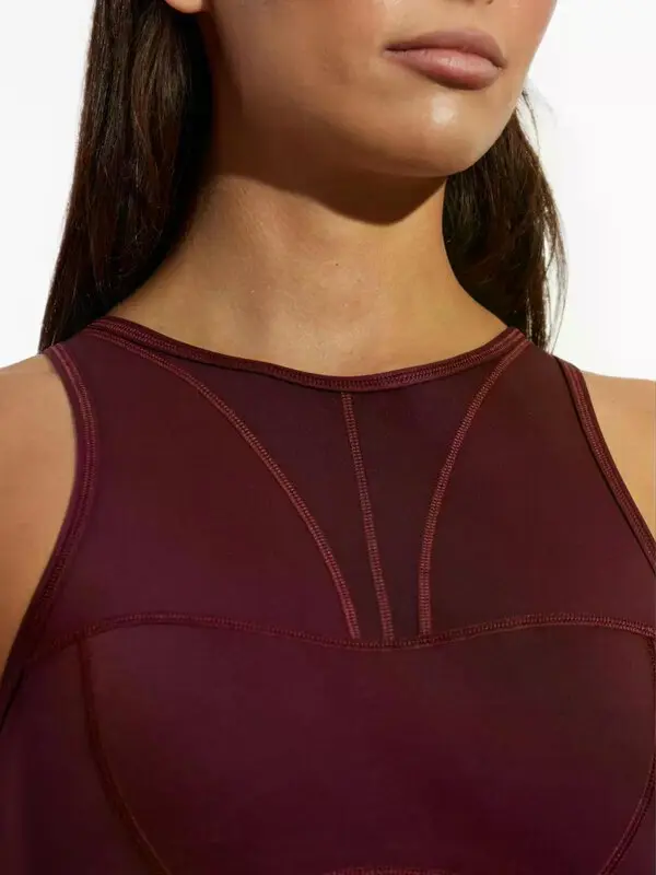 Adidas By Stella McCartney X Stella Mccartney Mesh-panelled Cut-out Sports Top