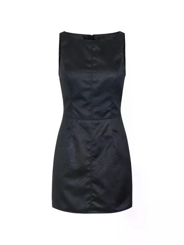 Elisabetta Franchi Taffeta Mini Dress With Fish Scale Pattern - Black