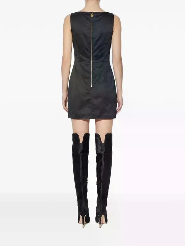 Elisabetta Franchi Taffeta Mini Dress With Fish Scale Pattern - Black