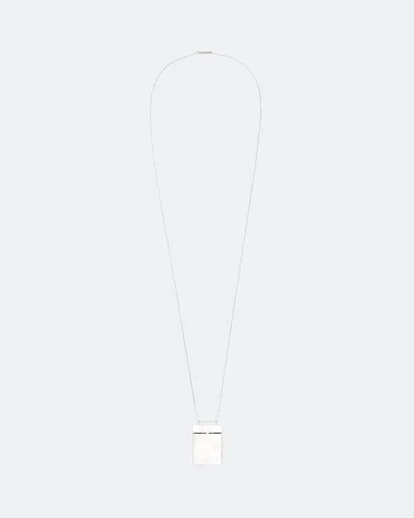 ALLSAINTS Aveline Box Pendant Long Necklace - Silver